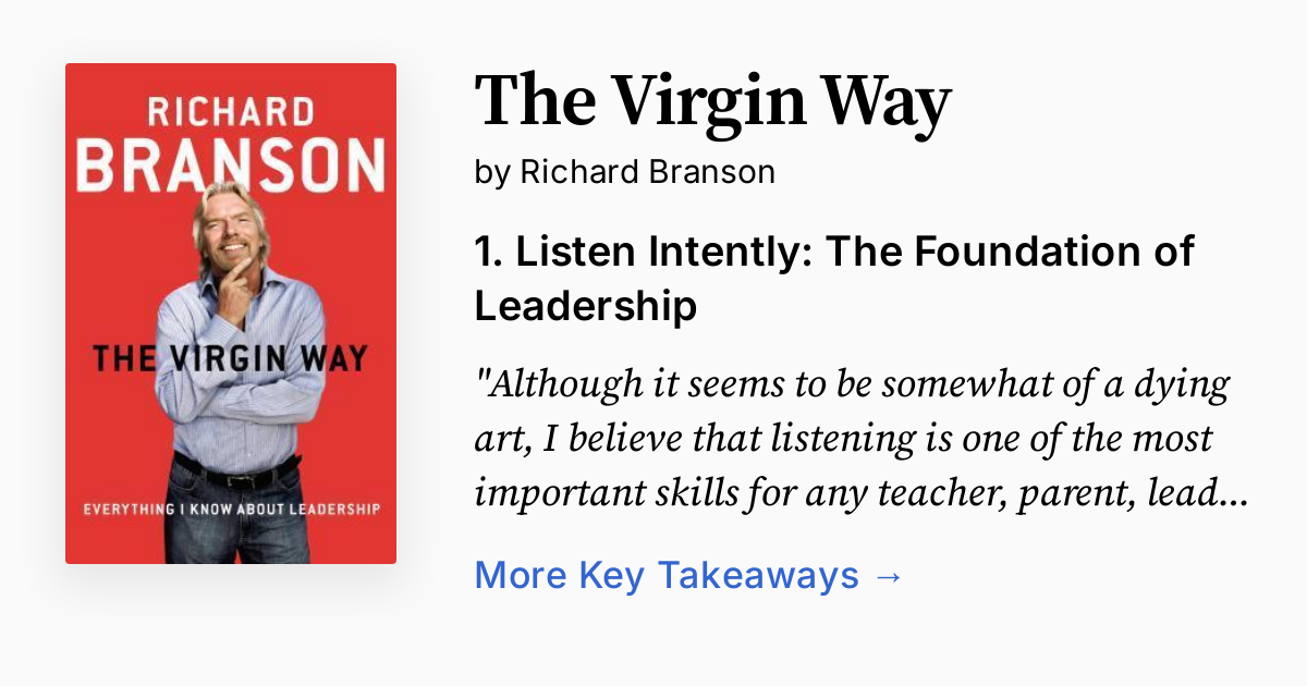 The Virgin Way by Richard Branson | Summary, Audio, Quotes