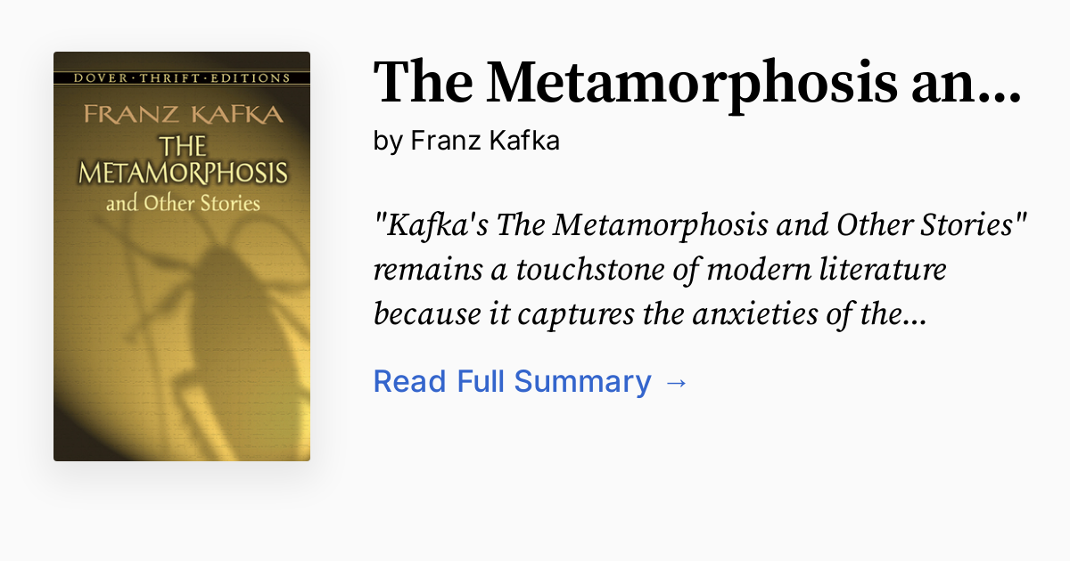The Metamorphosis and Other Stories | Summary, Analysis