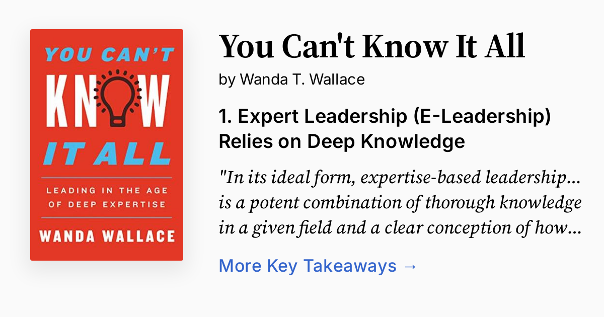 You Can't Know It All | Summary, Audio, Quotes