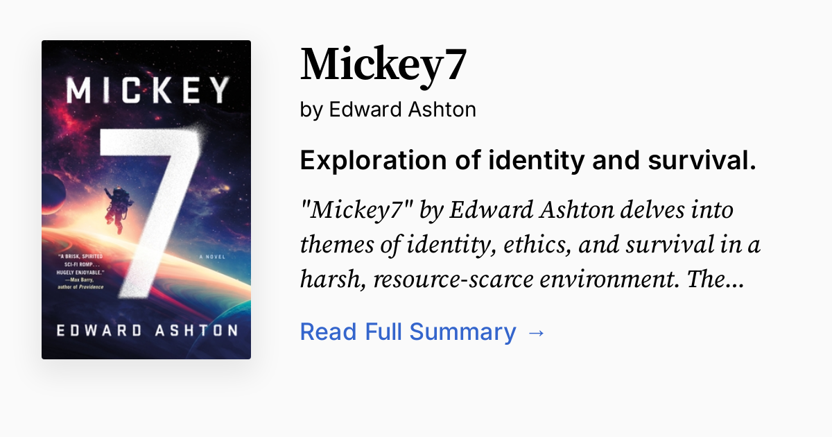 Mickey7 by Edward Ashton | Summary, Analysis, FAQ
