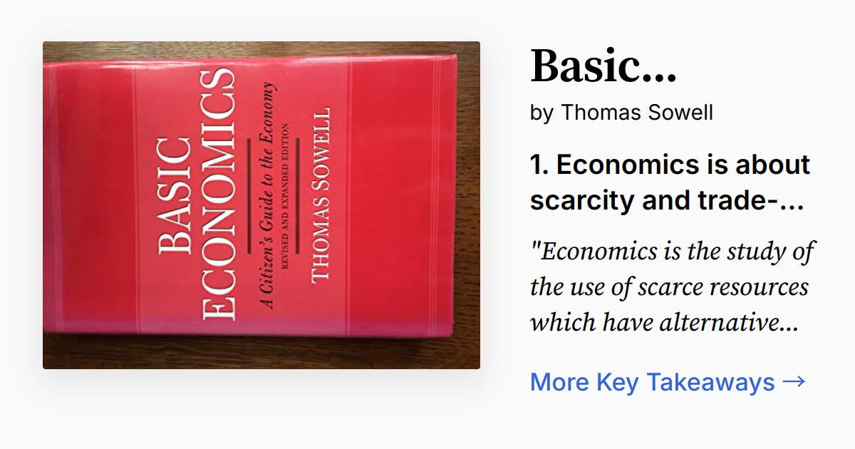 Basic Economics | Summary, Quotes, FAQ, Audio