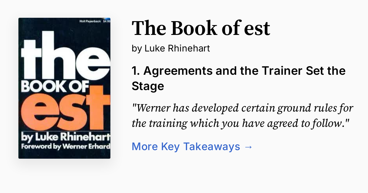 The Book of est | خلاصه, Audio, Quotes