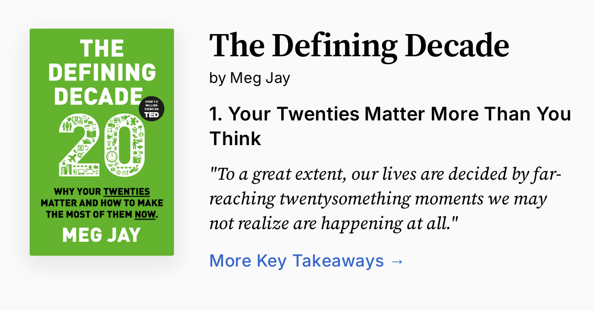 The Defining Decade | Summary, Quotes, FAQ, Audio