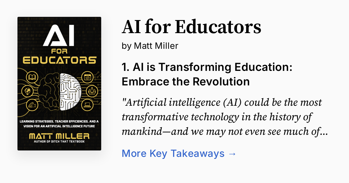 AI for Educators | Summary, Audio, Quotes, FAQ