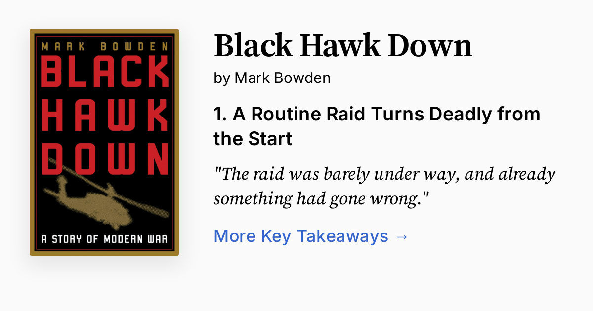 Black Hawk Down | Summary, Quotes, FAQ, Audio