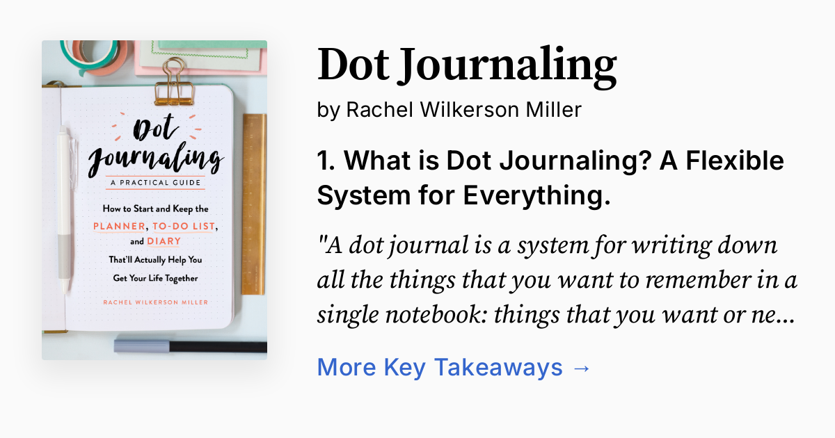 Dot Journaling by Rachel Wilkerson Miller | Summary, Audio, Quotes