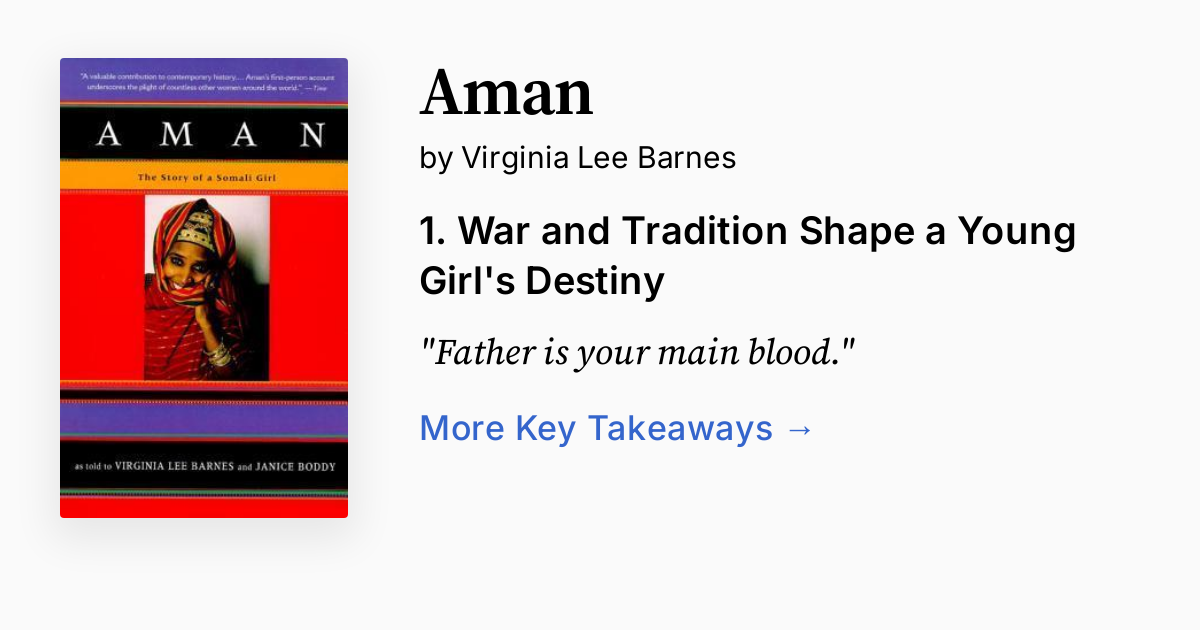 Aman by Virginia Lee Barnes | Summary, Audio, Quotes