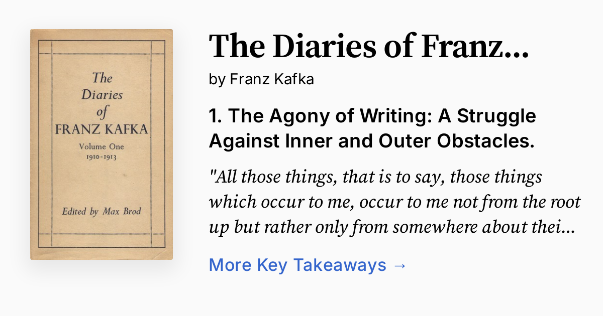 The Diaries of Franz Kafka | Summary, Audio, Quotes, FAQ