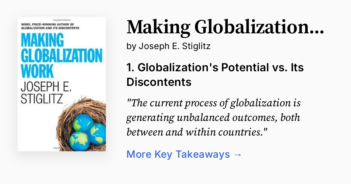 Making Globalization Work | Summary, Audio, Quotes, FAQ