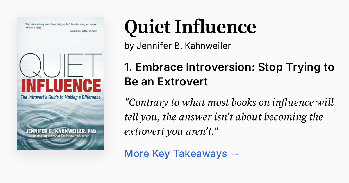 Quiet Influence | Summary, Audio, Quotes