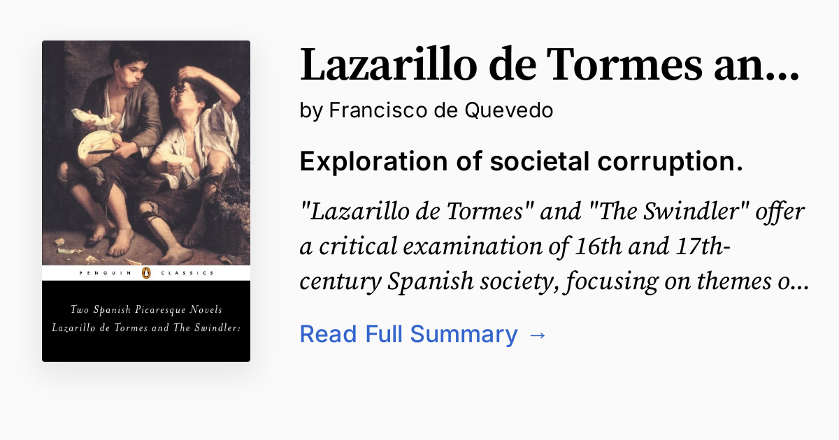 Lazarillo de Tormes and The Swindler | Summary, Analysis, FAQ