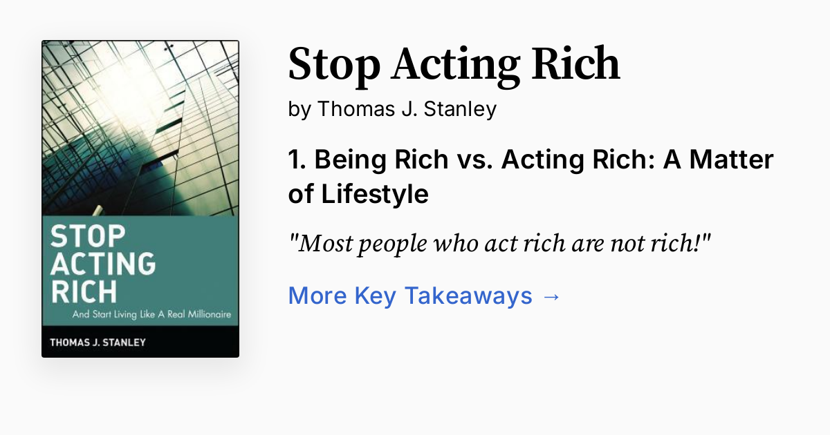 Stop Acting Rich | Summary, Audio, Quotes, FAQ