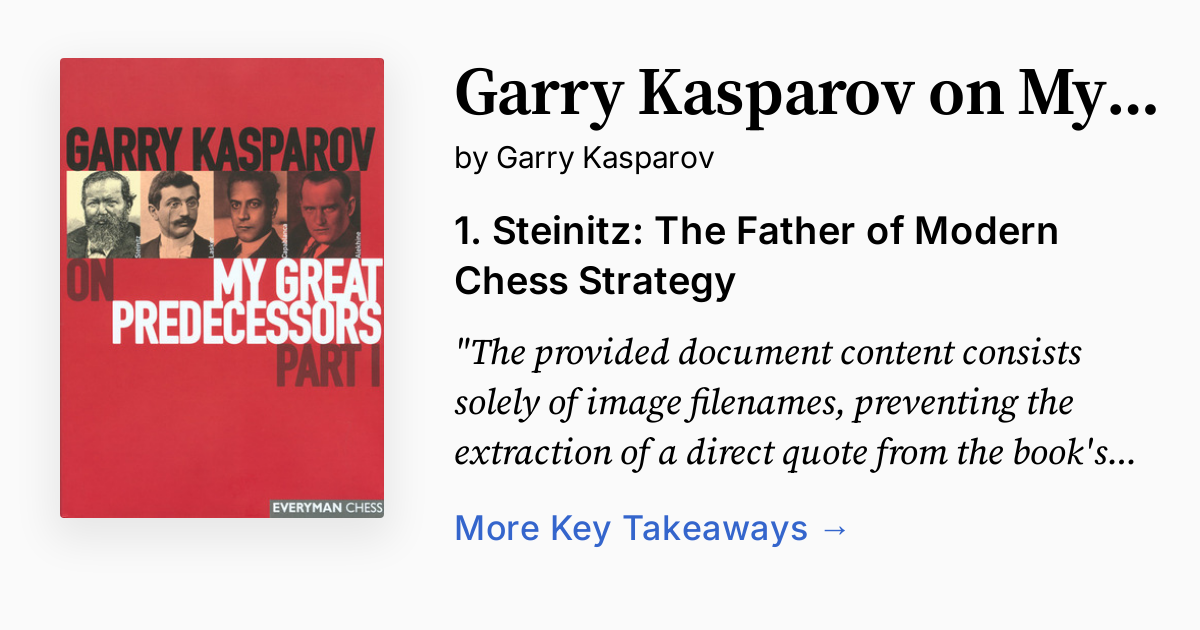 Garry Kasparov on My Great Predecessors, Part 1 | Summary, Audio, Quotes