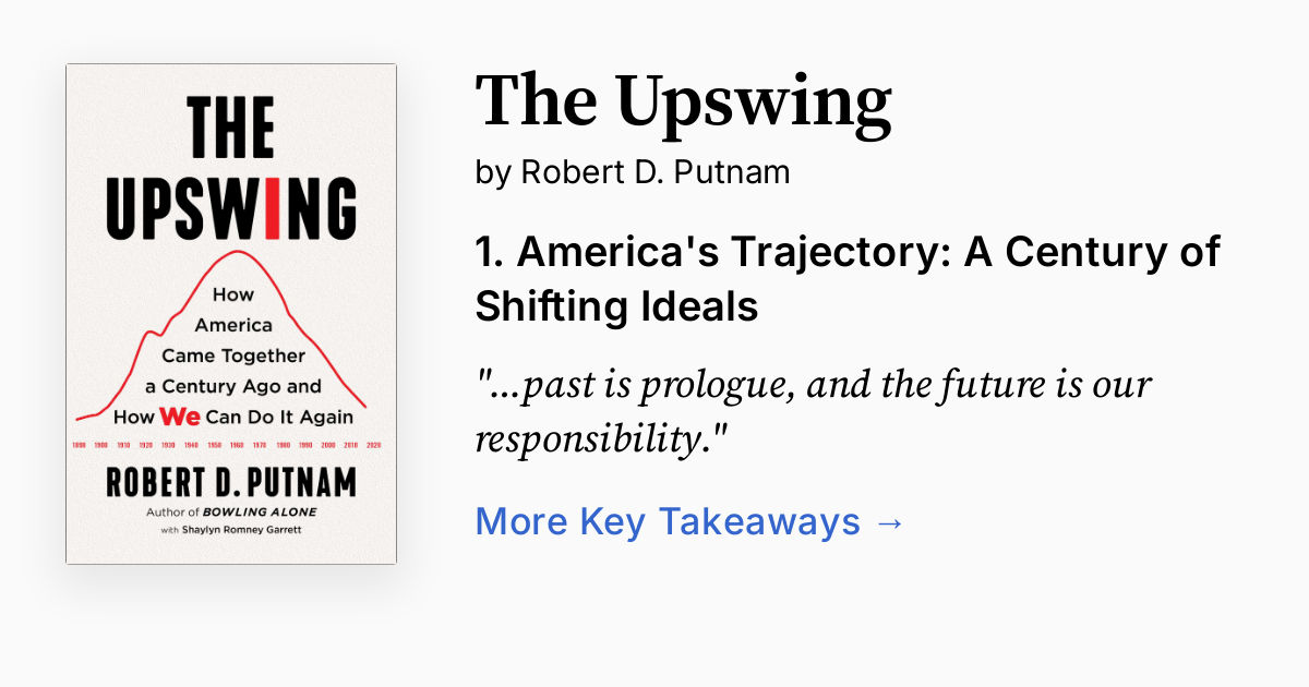 The Upswing by Robert D. Putnam | Summary, Audio, Quotes, FAQ