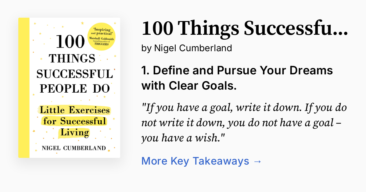 100 Things Successful People Do | Summary, Audio, Quotes