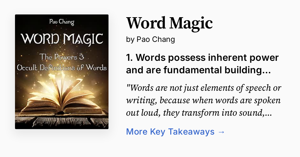 Word Magic by Pao Chang | Summary, Quotes, FAQ, Audio