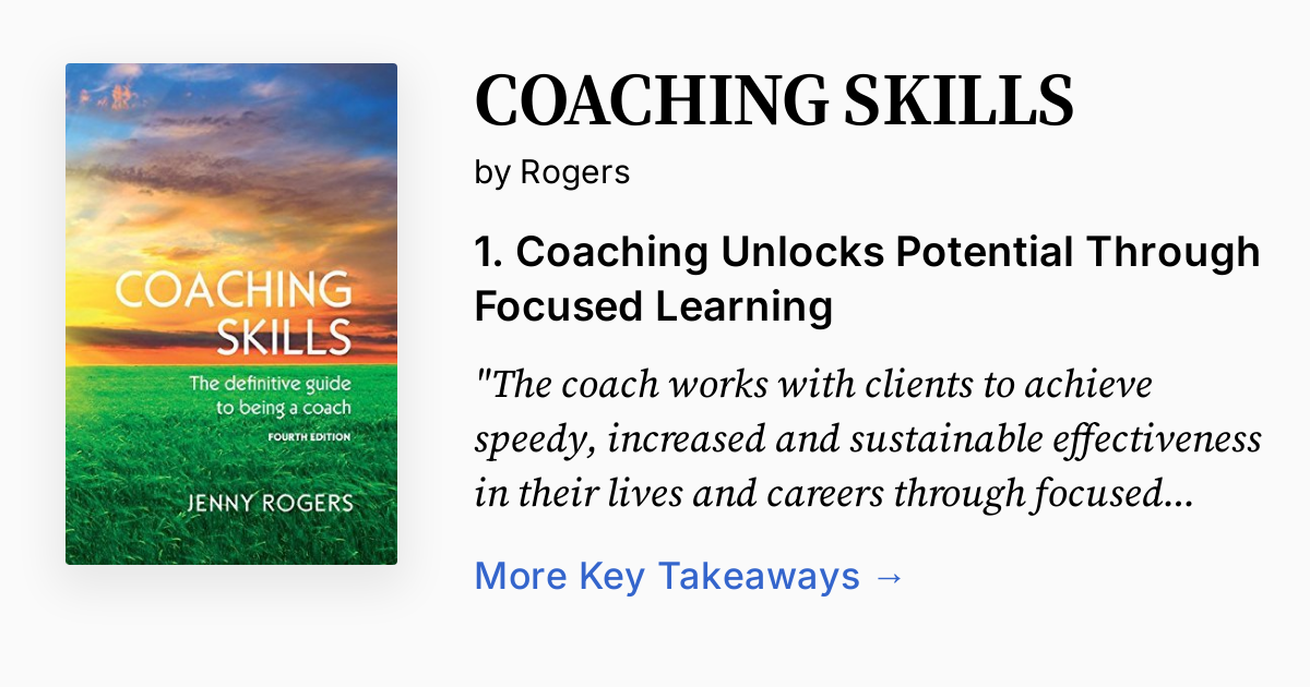 COACHING SKILLS | Summary, Audio, Quotes