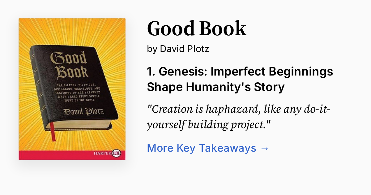 Good Book by David Plotz | Summary, Audio, Quotes