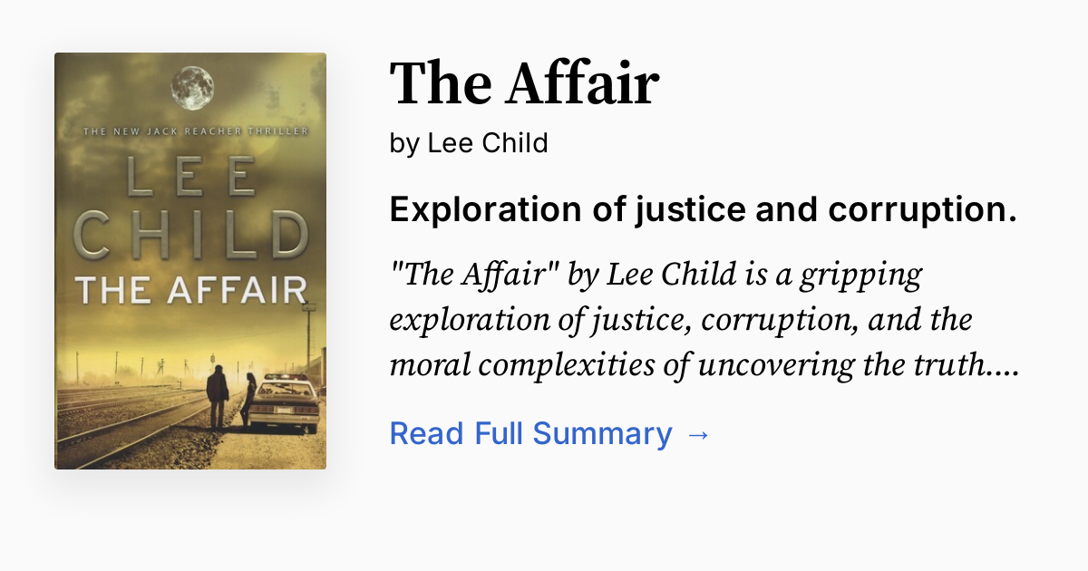 The Affair by Lee Child | Summary, Audio, Analysis, FAQ