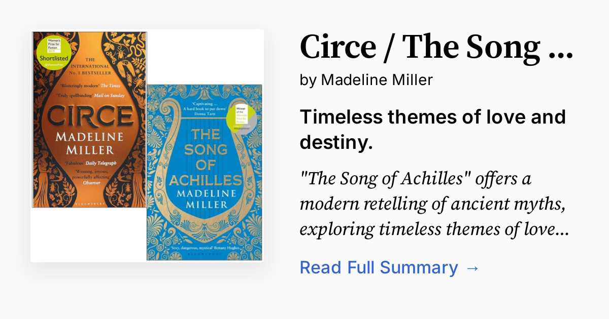 Circe / The Song of Achilles | Summary, Audio, Analysis