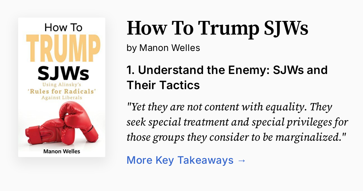 How To Trump SJWs | Summary, Audio, Quotes