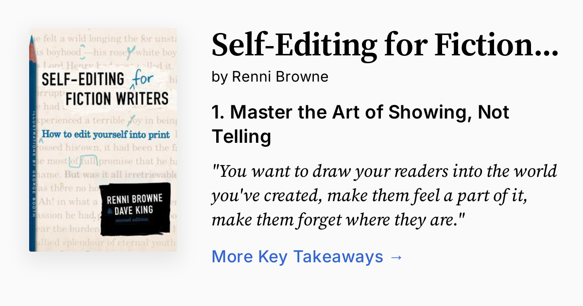 Self-Editing for Fiction Writers | Summary, Audio, Quotes