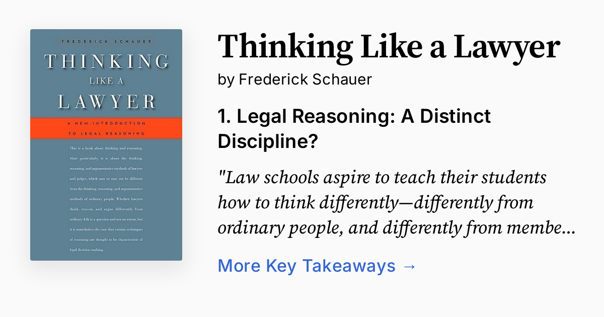 Thinking Like a Lawyer | Summary, Audio, Quotes, FAQ