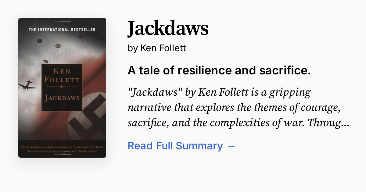Jackdaws by Ken Follett | Summary, Audio, Analysis, FAQ