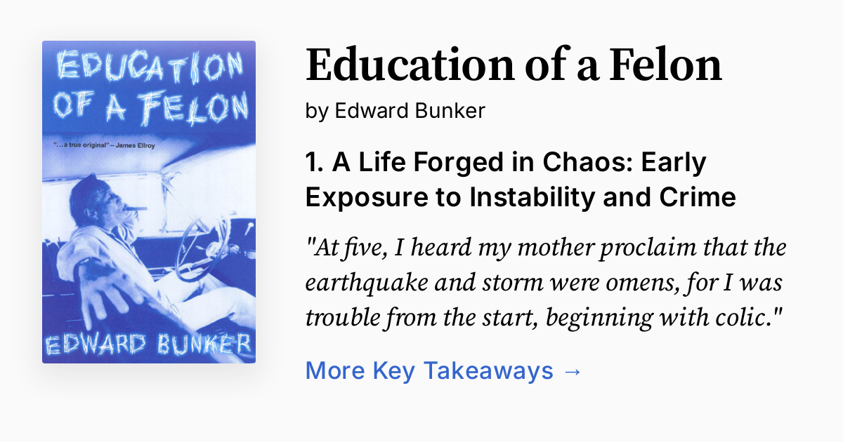 Education of a Felon | Summary, Audio, Quotes