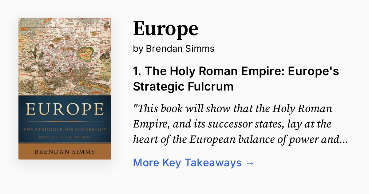 Europe by Brendan Simms | Summary, Audio, Quotes