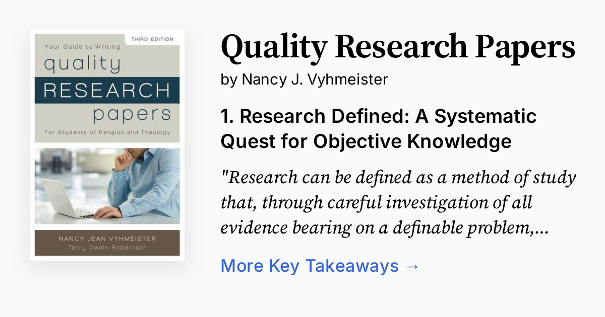 Quality Research Papers | Summary, Audio, Quotes