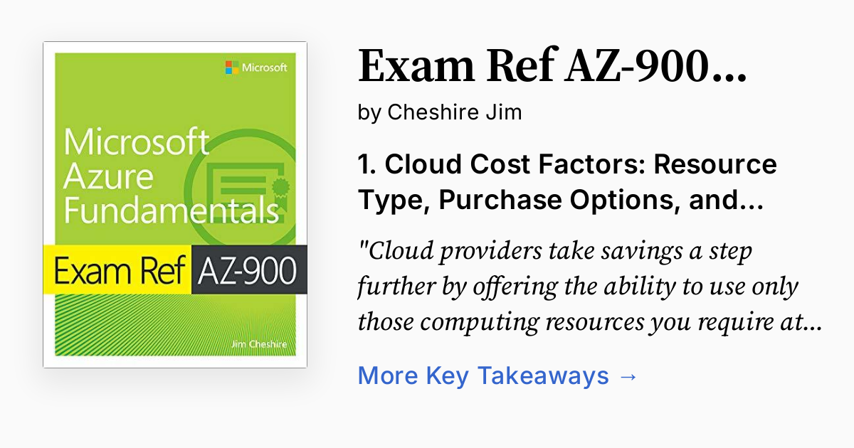 Exam Ref AZ-900 Microsoft Azure Fundamentals | Summary, Audio, Quotes