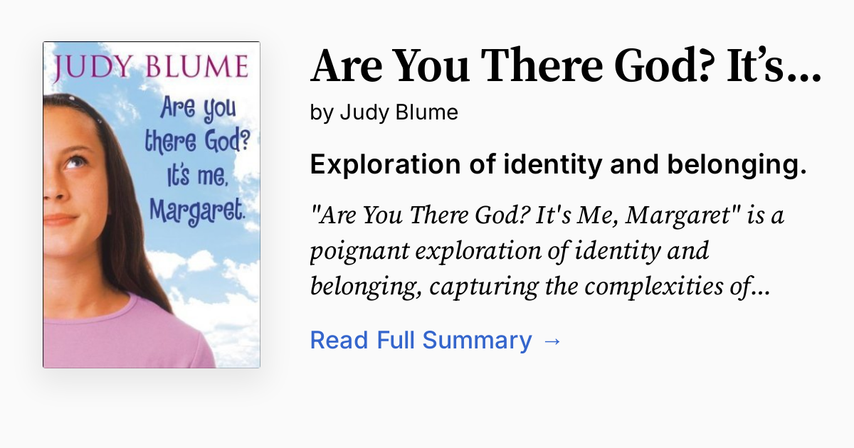 Are You There God? It’s Me, Margaret | Summary, Audio, Analysis, FAQ