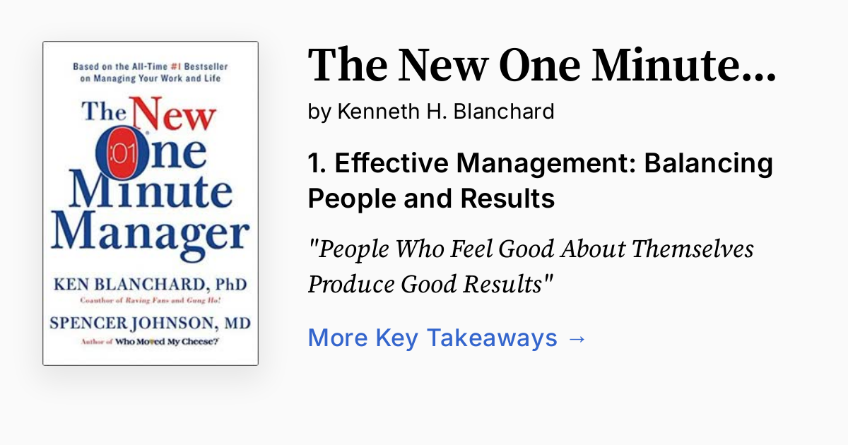 The New One Minute Manager | Summary, Quotes, Audio