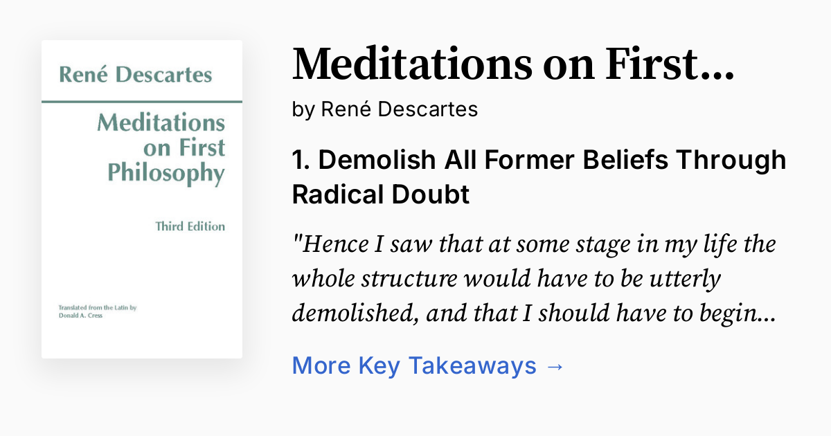 Meditations on First Philosophy | Resumen, Audio, Quotes