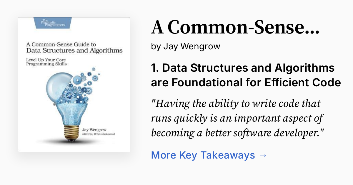 A Common-Sense Guide to Data Structures and Algorithms | Summary, Audio ...