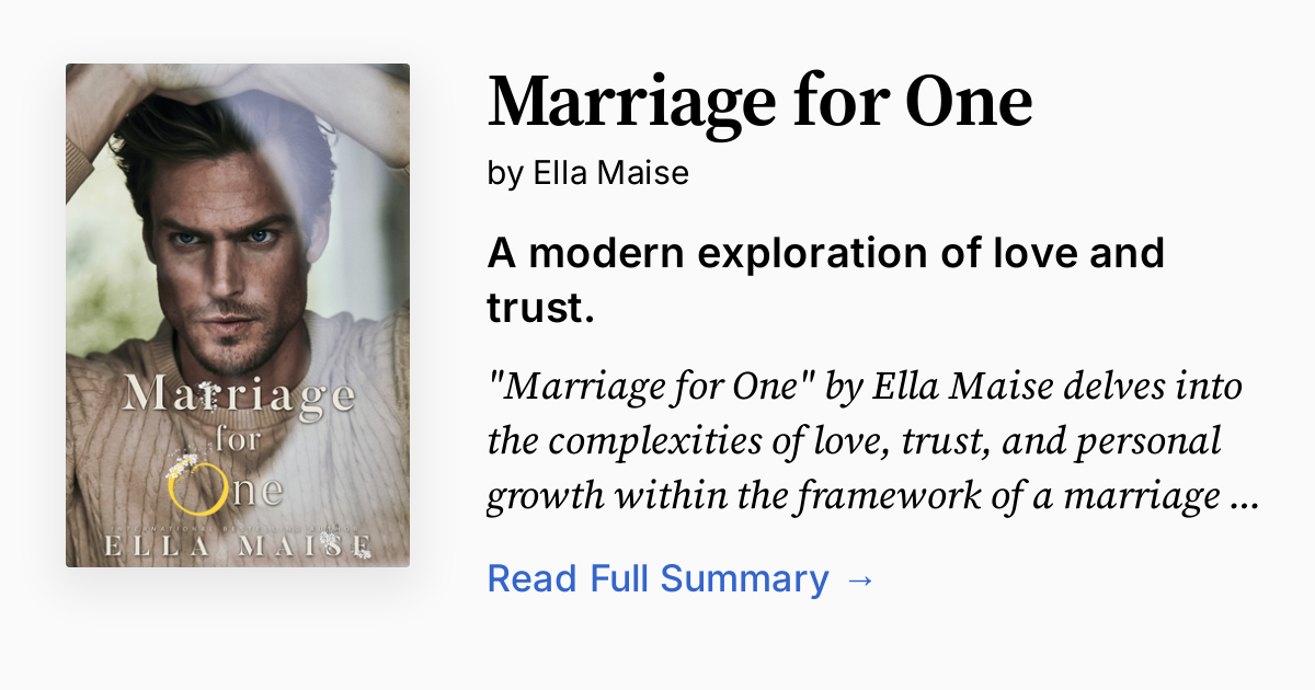 Marriage for One | Summary, Audio, Analysis, FAQ