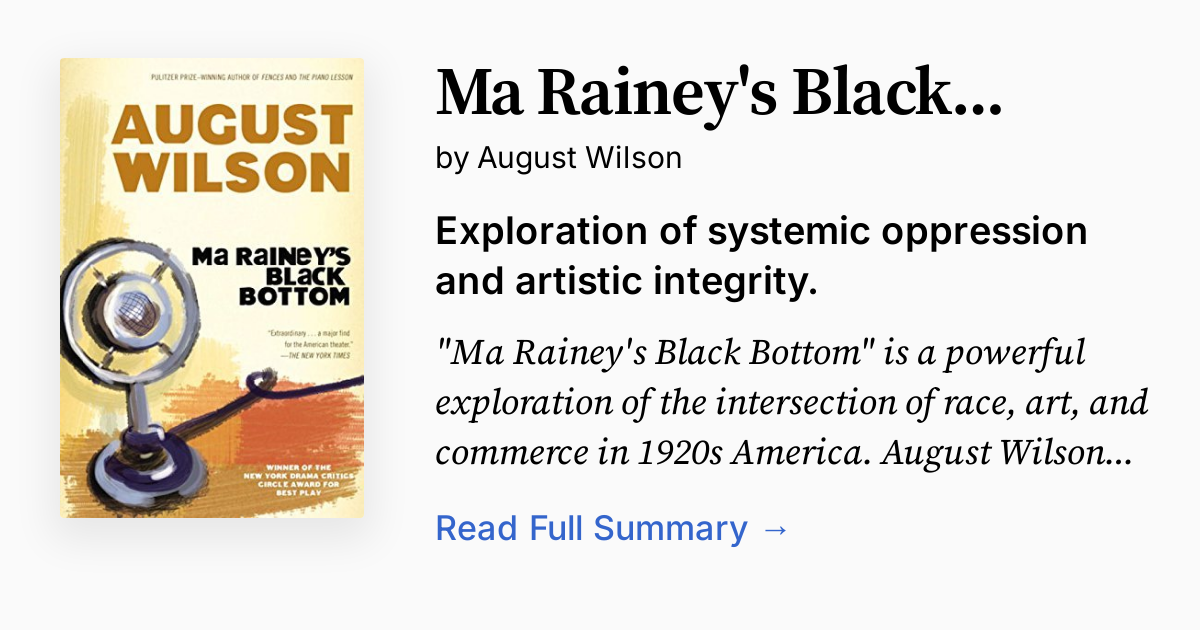 Ma Rainey's Black Bottom | Summary, Analysis, FAQ