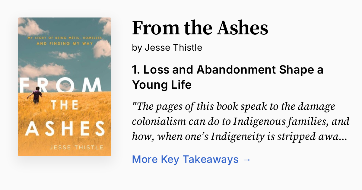 From the Ashes by Jesse Thistle | Summary, Quotes, FAQ, Audio