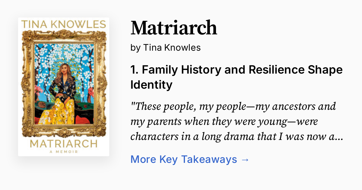 Matriarch by Tina Knowles | Summary, Quotes, FAQ, Audio