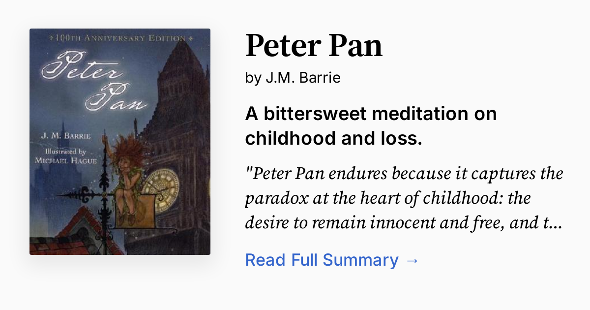 Peter Pan by J.M. Barrie | Summary, Audio, Analysis, FAQ