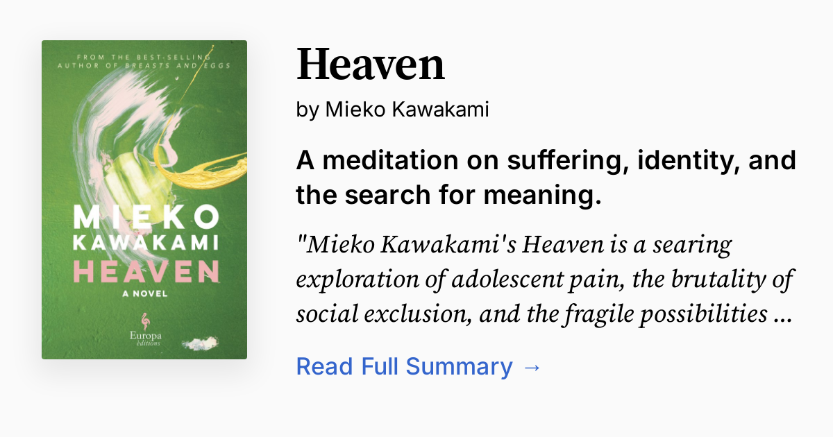 Heaven by Mieko Kawakami | Summary, Audio, Analysis, FAQ