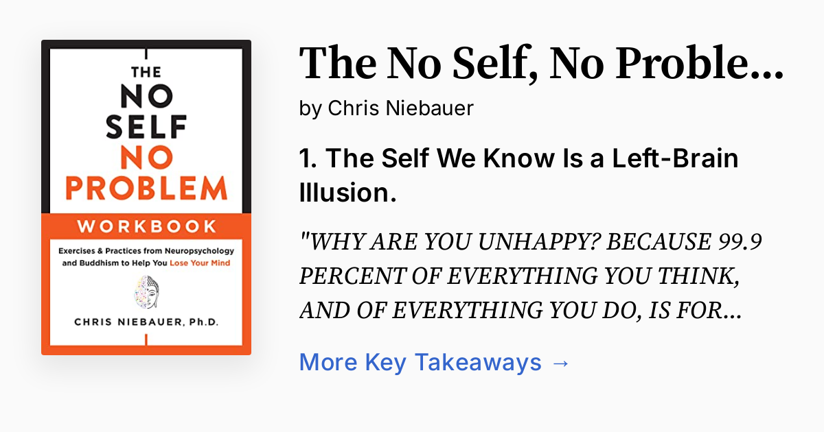 The No Self, No Problem Workbook | Summary, Quotes, Audio