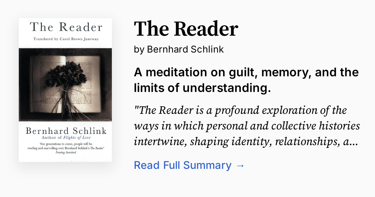 The Reader by Bernhard Schlink | Summary, Analysis, FAQ