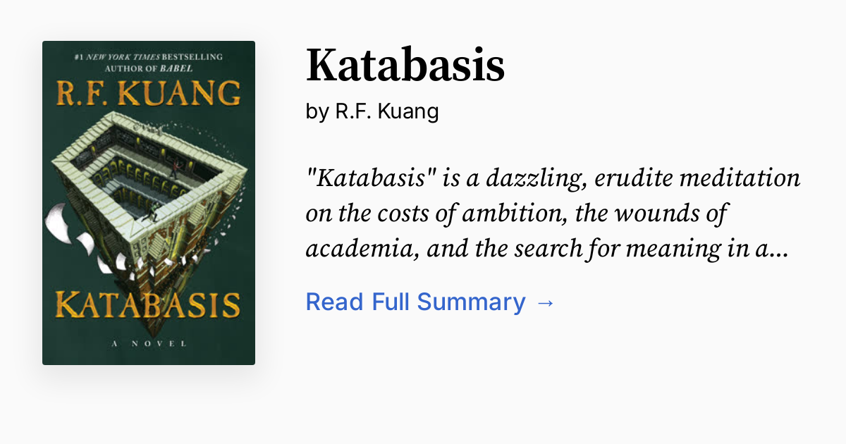 Katabasis by R.F. Kuang | Summary, Analysis, FAQ