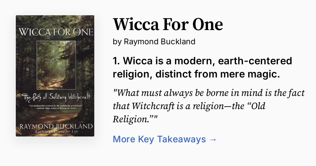 Wicca for One by Raymond Buckland | Summary, Audio, Quotes