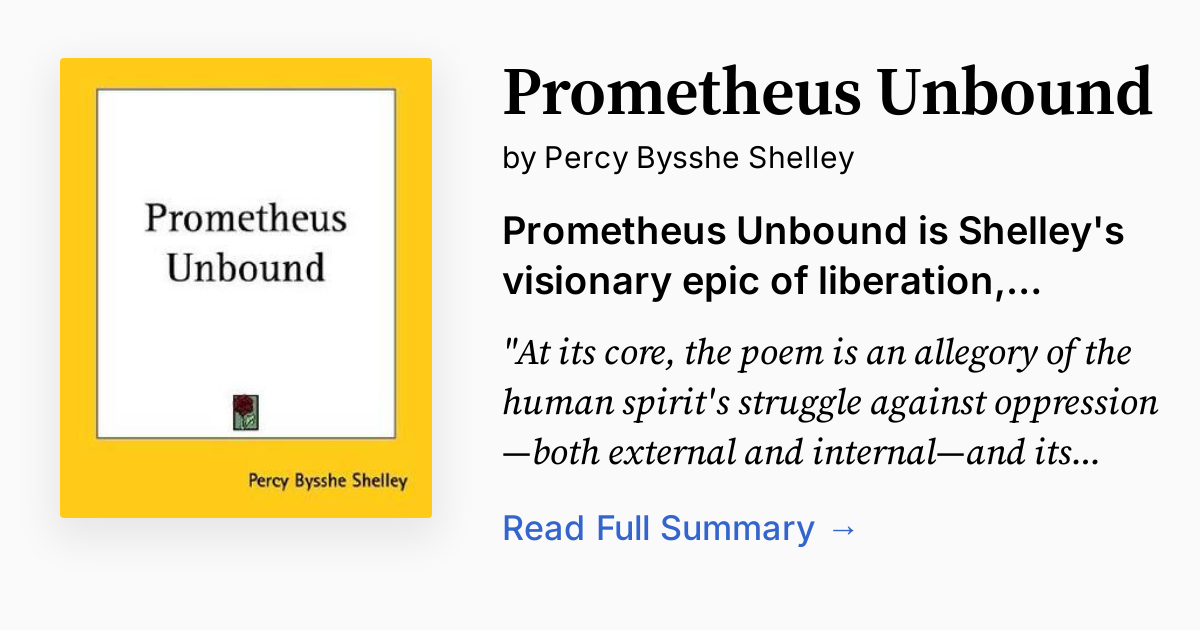 Prometheus Unbound | Summary, Analysis, FAQ