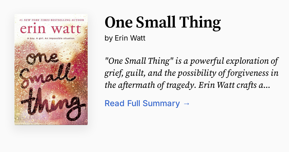 One Small Thing | Summary, Audio, Analysis