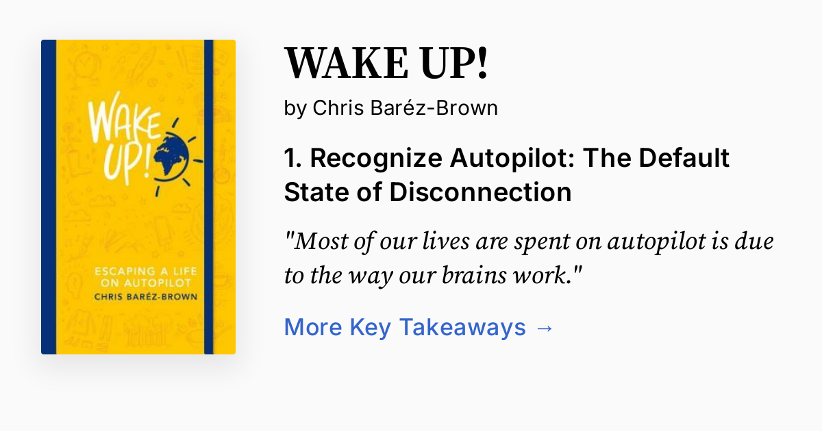 WAKE UP! by Chris Baréz-Brown | Summary, Audio, Quotes