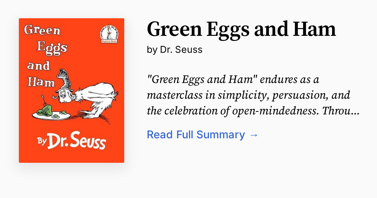 Green Eggs and Ham | Summary, Analysis